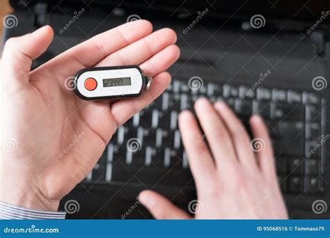 Security Rsa Banking Token And Computer Stock Photo Image Of Commerce Bank 95068516