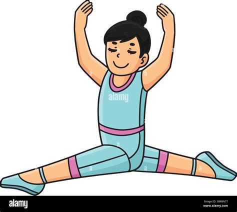 Ballerina Doing A Split Cartoon Colored Clipart Stock Vector Image And Art Alamy