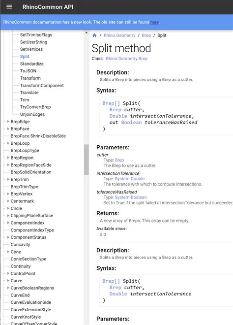 Rhinocommon Api Docs Site New Vs Old Rhino Developer Mcneel