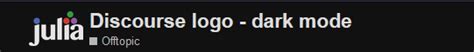 Discourse Logo Dark Mode Offtopic Julia Programming Language