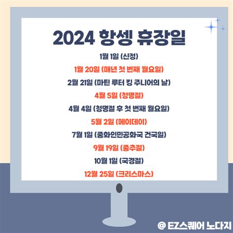 2024 나스닥 항셍 휴장일과 해외선물 Ez 스퀘어 연관성