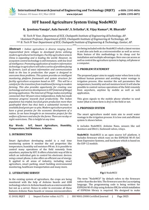 Irjet Iot Based Agriculture System Using Nodemcu Pdf