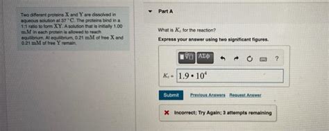 Solved Part A Two Different Proteins X And Y Are Dissolved