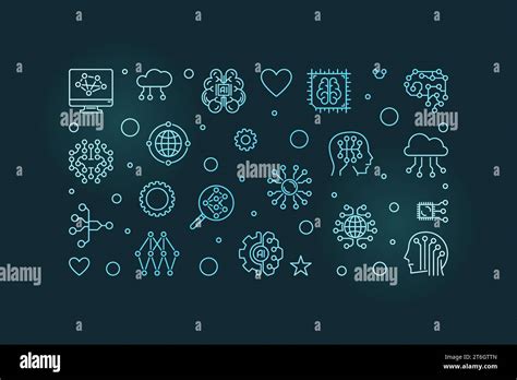 Artificial Intelligence Digital Brain Technology Concept Outline