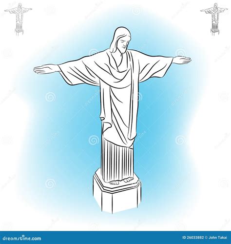 Brazil Christ The Redeemer Drawing Draw Christ Step Redeemer Drawing