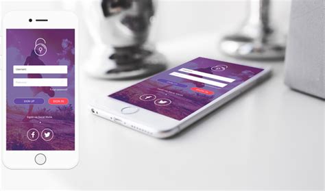 Mobile Login Screen Ui Design Free Psd In Photoshop Psd Psd Format