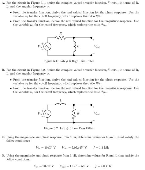 Solved A For The Circuit In Figure 61 Derive The Complex