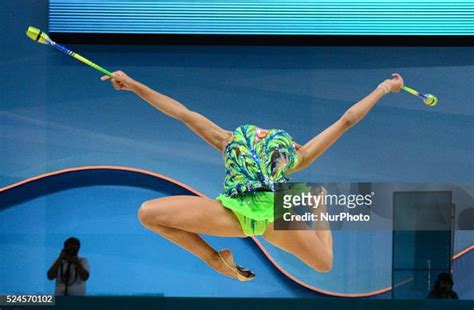 Margarita Mamun Of Russia During Her Performance With Clubs At The