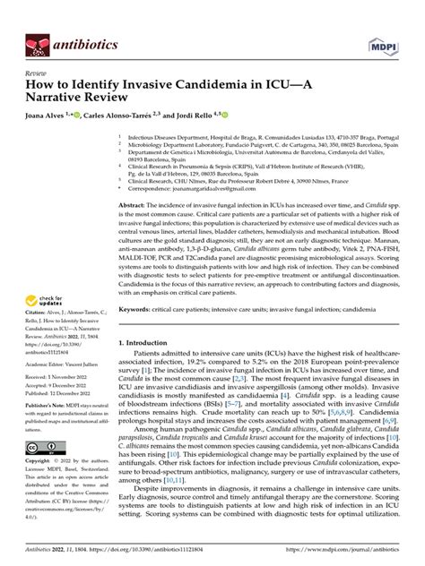 Antibiotics 11 01804 V2 Pdf Candida Fungus Candidiasis