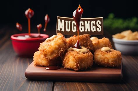 Premium Photo A Red And White Design With The Word Nuggets On It