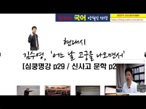 현대시 김수영 어느 날 고궁을 나오면서 신사고 문학 p238 심쿵명강 p29 YouTube