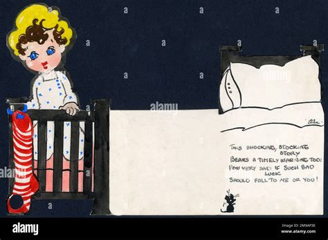Original Artwork Design For A Fold Out Christmas Card Showing A