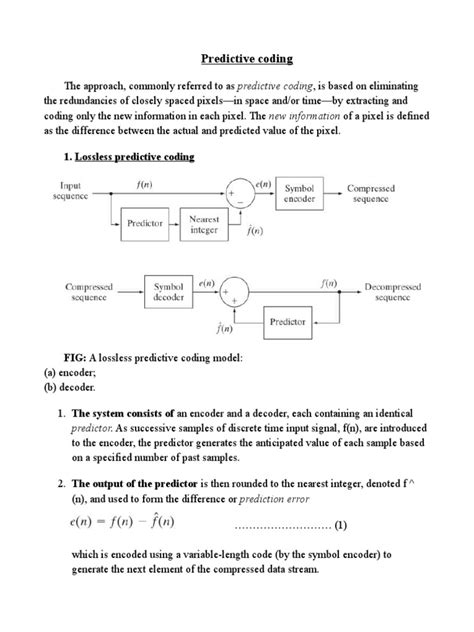 predictive coding lossless and lossy approaches in 40 characters pdf data compression