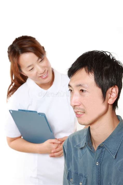 Nurse Talks To Her Patient Stock Image Image Of Blank 79834817