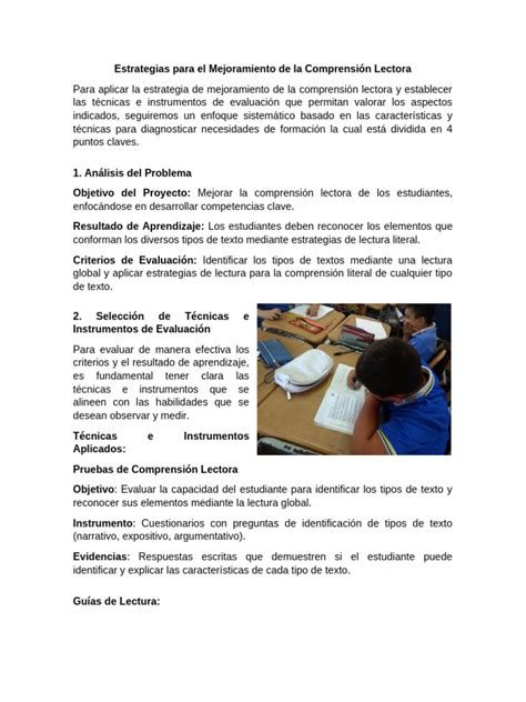 Estrategias Para El Mejoramiento De La Comprensión Lectora Pdf