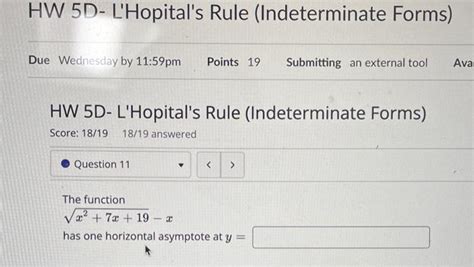 solved hw 5d l hopital s rule indeterminate forms score