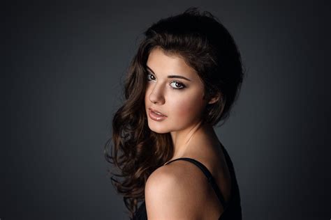 Wallpaper Face Women Simple Background Long Hair Singer Black