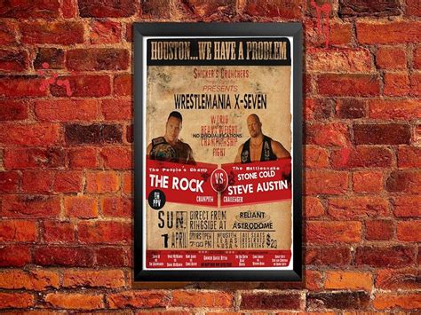 Wwe Wrestlemania Stone Cold Vs The Rock Poster Bako Santebe