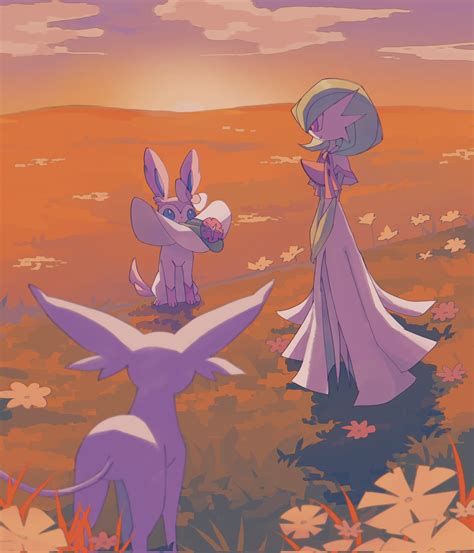 Gardevoir Sylveon Espeon And Gardevoir Pokemon And 1 More Drawn By