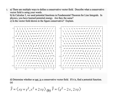 Solved A There Are Multiple Ways To Define A Conservative Vector Field Describe What A