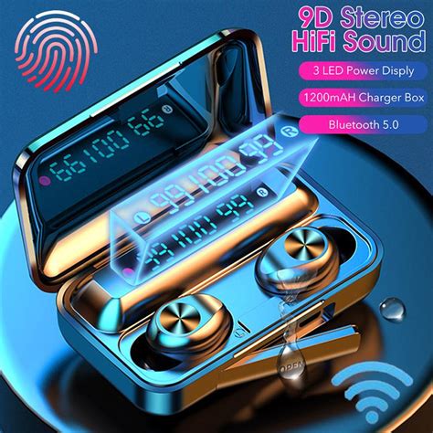 Jual Hifi Bass F9 10 Tws Bluetooth Earphone 9d Stereo Wireless Headset