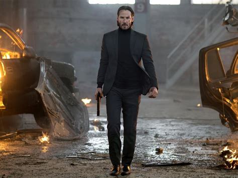 Canadian Born Actor Keanu Reeves In A Scene From The Film John Wick