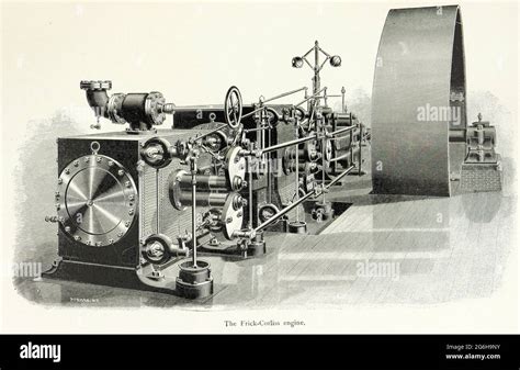 An Antique Illustration Of The Frick Corless Engline Aka Corliss Steam