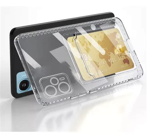 Capa Para Xiaomi Poco F5 Pro 5g Transparente Slot Cartões