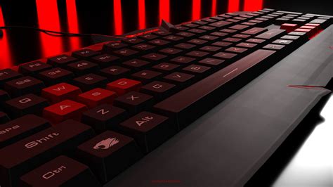 Ares L1 Gaming Keyboard Red Light Cgtrader