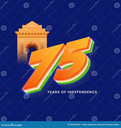 75 Years Of Indian Independence Day Celebration Concept With Tri Colors