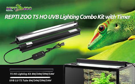Amazon.com : REPTI ZOO T5 HO UVB Lighting Combo Kit with Timer, Reptile Light Fixture Terrarium ...