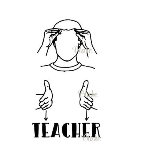 American Sign Language Teacher Sign Svg Cut File Asl Teacher Svg Sign