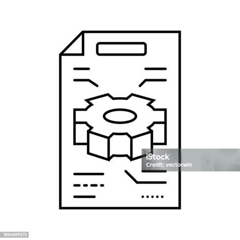테크니컬 일러스트레이션 라인 아이콘 벡터 일러스트레이션 교육에 대한 스톡 벡터 아트 및 기타 이미지 교육 문서 벡터 Istock