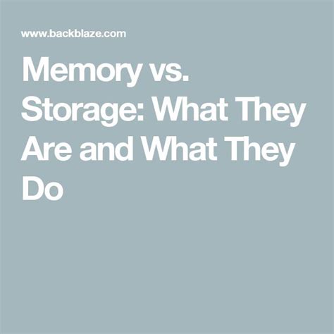 The Words Memory Vs Storage What They Are And What They Do In White On