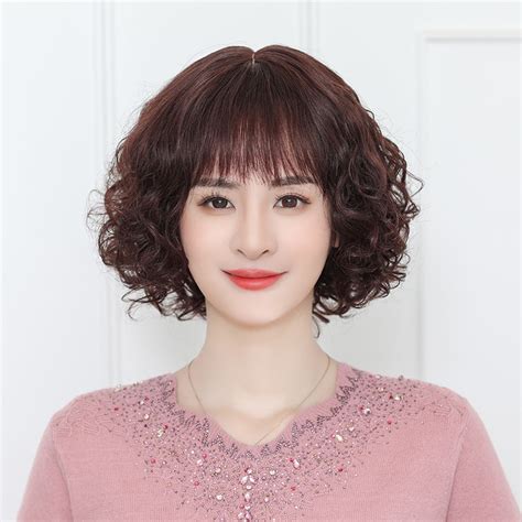 短假髮 真人髮 絲 蓬鬆 捲髮 自然 中老年 女假髮 2色74ai28【溫蒂假髮屋】 蝦皮購物