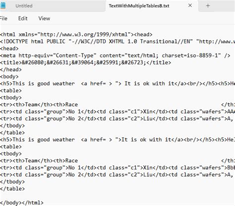Extract A Table From A Webpage Or Text File