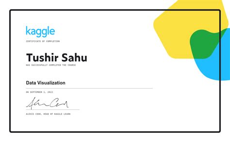 Tushir Sahu Completed The Data Visualization Course On Kaggle