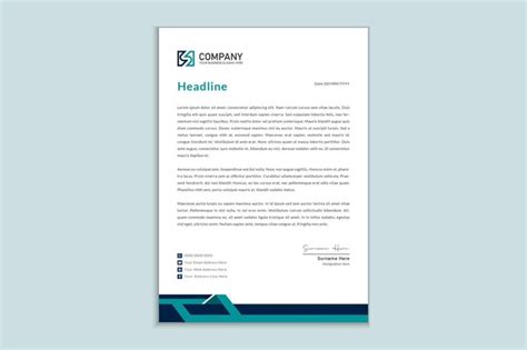 기업 프로젝트 디자인의 비즈니스 스타일 레터헤드 템플릿 프리미엄 벡터