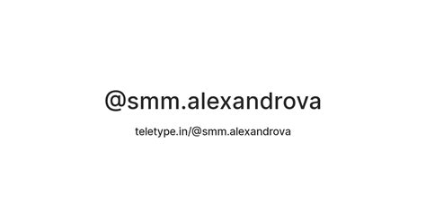 Smmalexandrova — Teletype