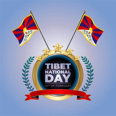 Premium Vector Small National Flag Of Tibet On Circle With Blue