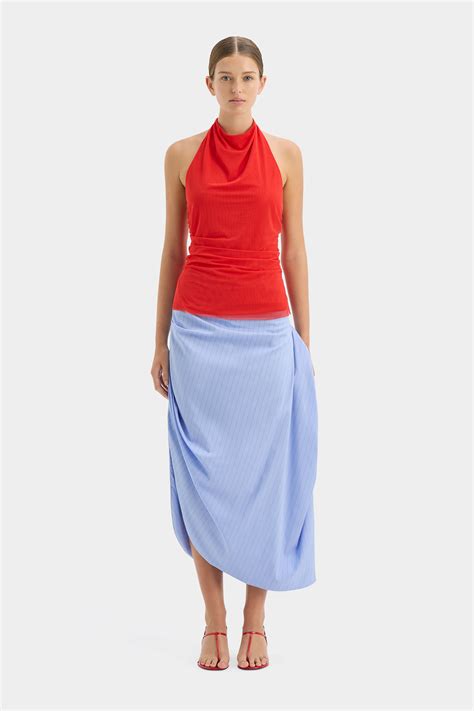 Jacques Mesh Halter Top Pomelo Red Sir