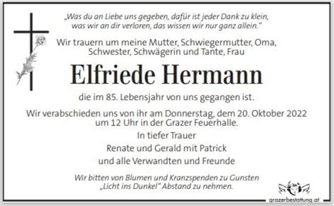 Elfriede Hermann Bestattung Graz