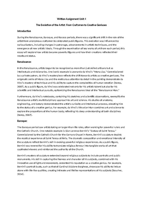Assignment Unit 4 Written Assessment Written Assignment Unit 4 The