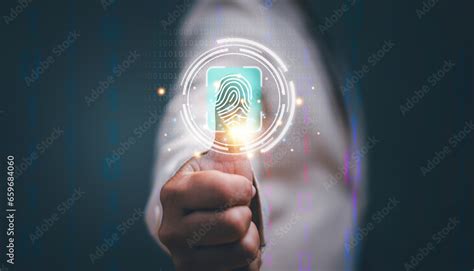 Surveillance And Security Scan For Digital Cyber Futuristic Applications Concept Businessman