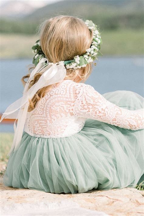 Pin By Melissa Murray Sklad On Vow Renewal Green Flower Girl Dresses