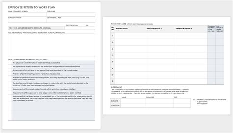 Employee Work Plan Sample Master Of Template Document