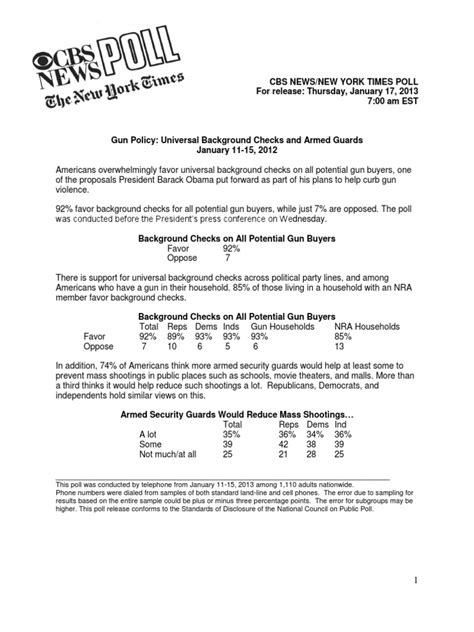 Cbs Newsnew York Times Poll Download Free Pdf Opinion Poll