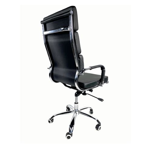 Silla Ejecutiva Moderna Minimalista Vinipiel Negro Con Ruedas Office Mob