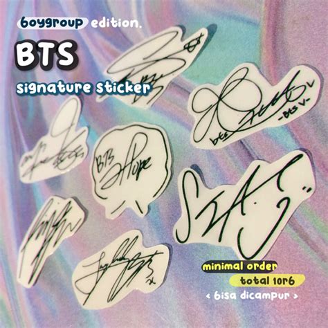 Bts 簽名貼紙透明貼紙 Ttd 簽名 Kpop 男孩團偶像 Bangtan Jungkook Taehyung V J 蝦皮購物