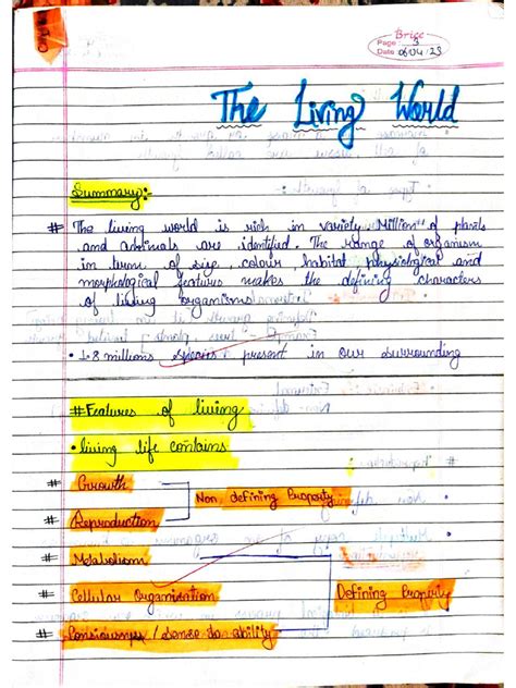 Bio Class 11 Th Ch 1 The Living World Pdf